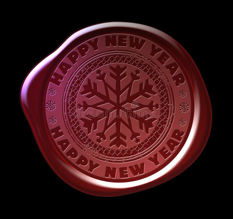 Stamp with Snowflake on a Black Background Stock Illustration ...