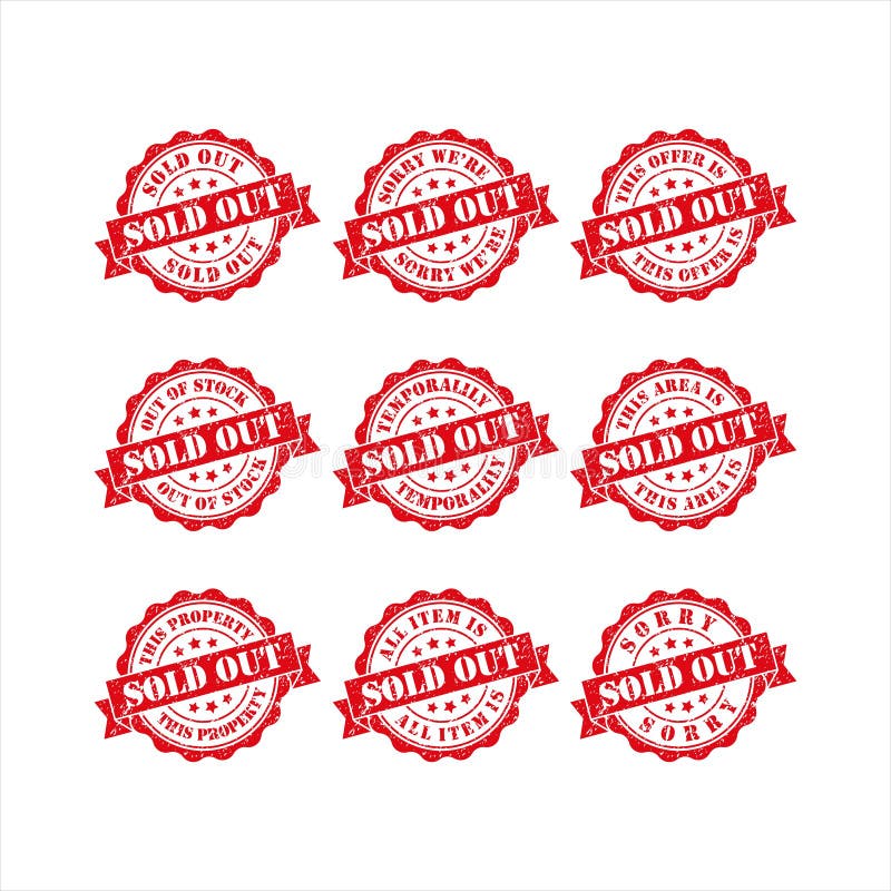Stamp Sold Out stock vector. Illustration of stamped - 35296714