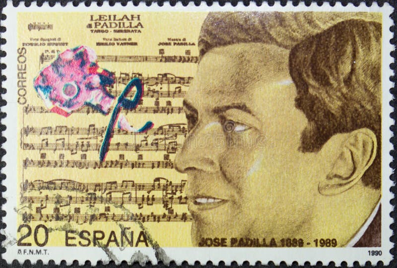 Stamp spain padilla editorial photo. Image of commemorative - 23662651