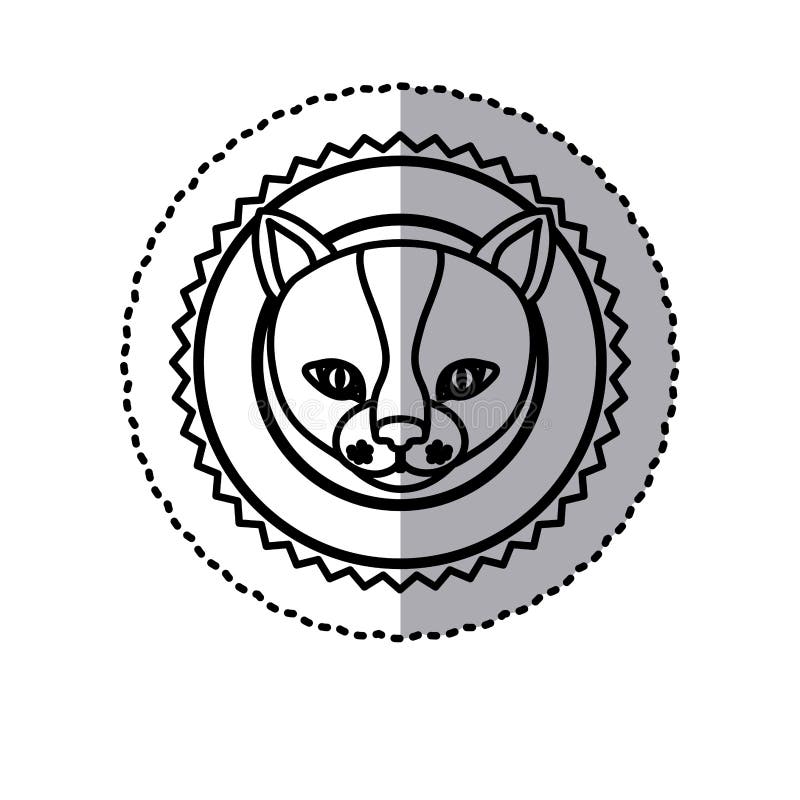 Stamp Sticker Silhouette Cat Animal Stock Illustration - Illustration ...