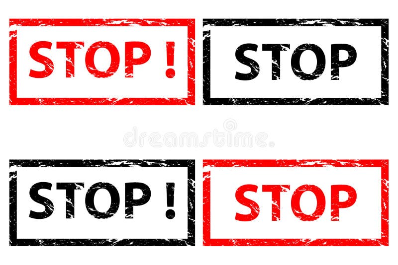 Stamp stop - vector set stock vector. Illustration of badge - 109691381