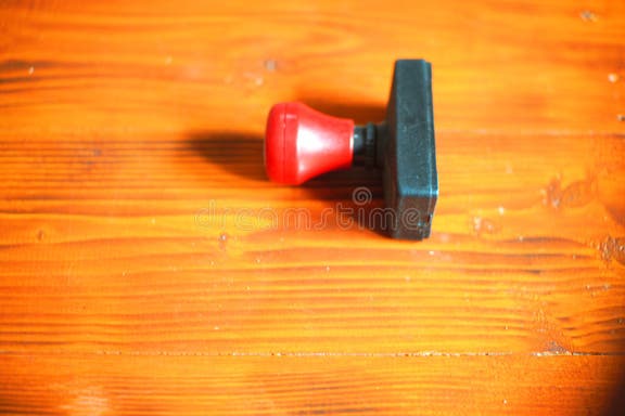 A stamp is on the table. stock image. Image of black - 285092763