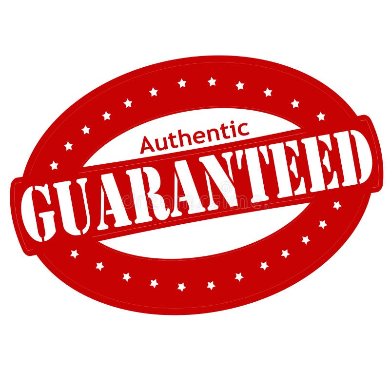 Authentic guaranteed stock illustration. Illustration of sign - 108778085