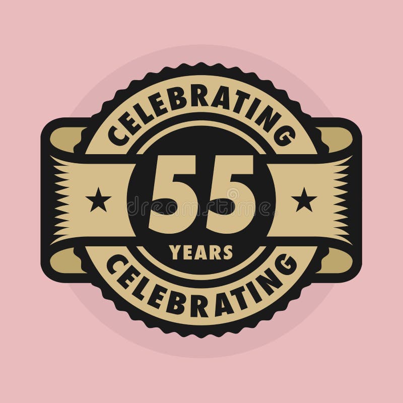 Stamp with the Text Celebrating 55 Years Anniversary Stock Vector ...