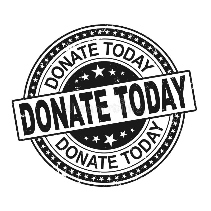 Stamp with Text Donate Today Inside, Vector Illustration Stock Vector ...