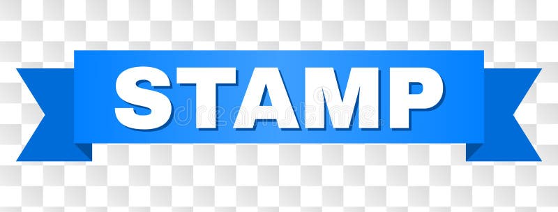 Blue Ribbon with STAMP Text Stock Vector - Illustration of ribbon ...