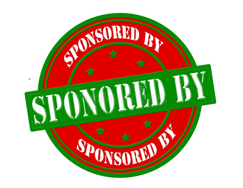 Sponsored Grunge Rubber Stamp on White Background, Vector Illustration ...