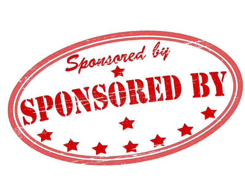 Sponsored Grunge Rubber Stamp on White Background, Vector Illustration ...