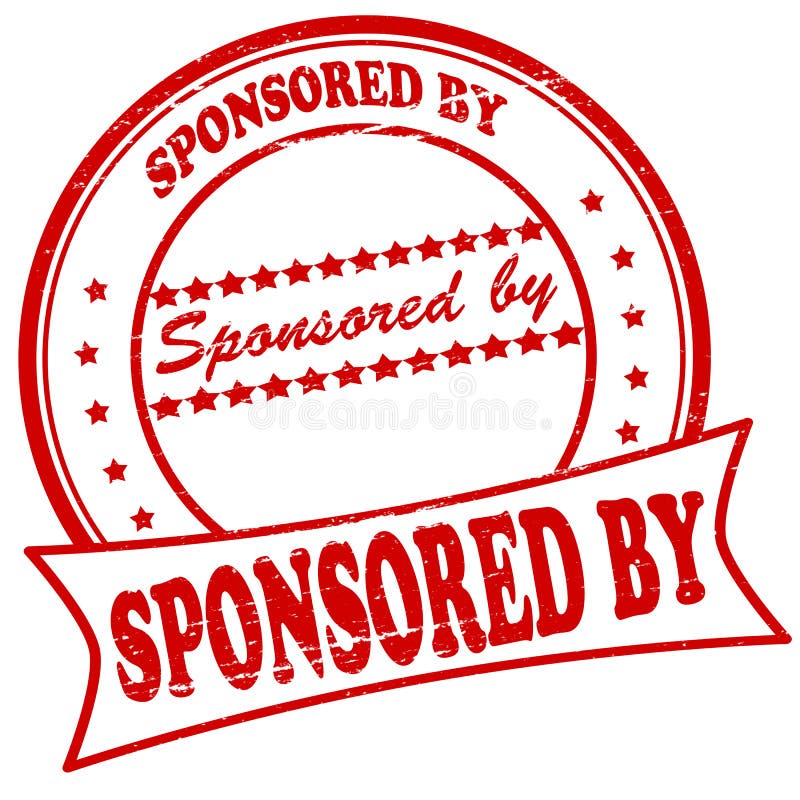 Sponsored Grunge Rubber Stamp on White Background, Vector Illustration ...