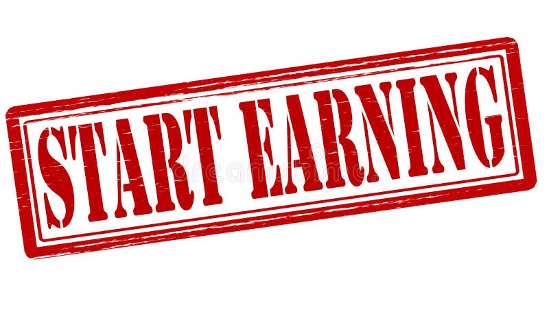 Start Earning rubber stamp stock vector. Illustration of clear - 92493964