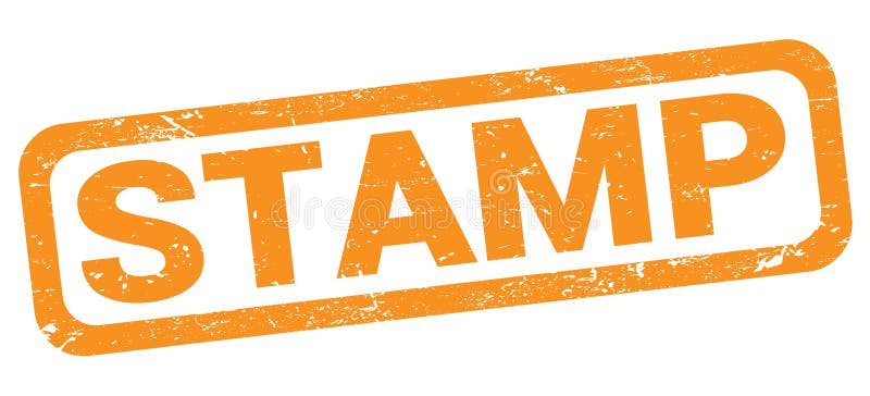 STAMP Text Written on Orange Rectangle Stamp Stock Illustration ...