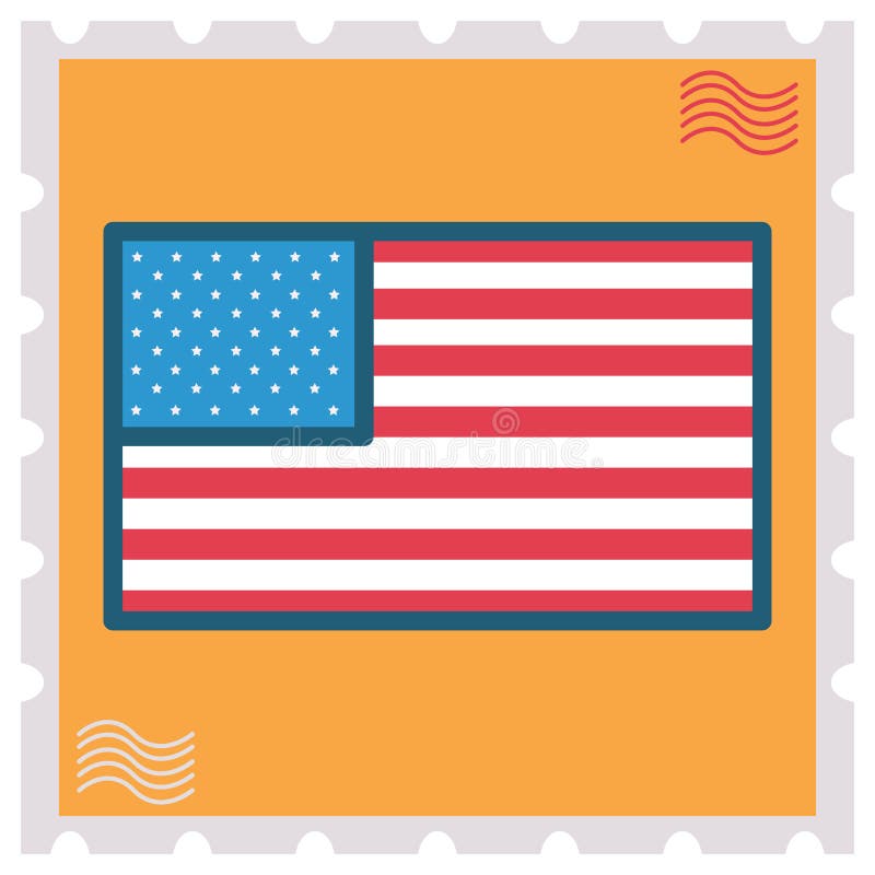 Stamp with USA Flag. Vector Illustration Decorative Design Stock Vector ...