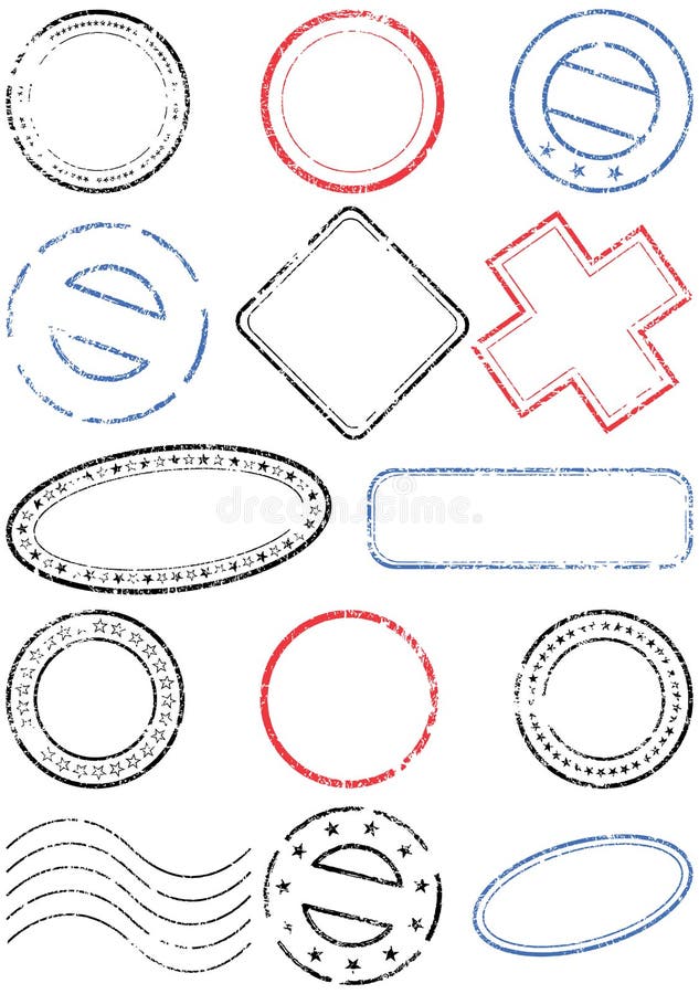 Stamp Vector Illustration Set Stock Vector - Illustration of post ...