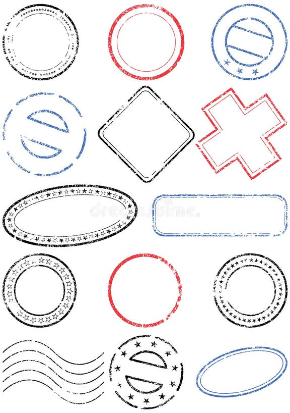 Stamp Vector Illustration Set Stock Vector - Illustration of post ...