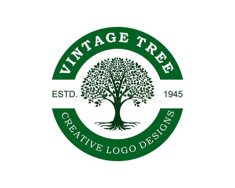 Vintage and Classic Tree Logo Designs Stock Vector - Illustration of ...