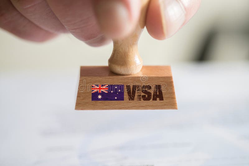 A Stamp and the Visa for Entry into Australia Stock Image - Image of ...