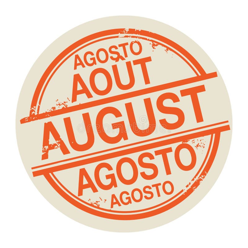 Stamp with the Word August in Different Languages Stock Vector ...