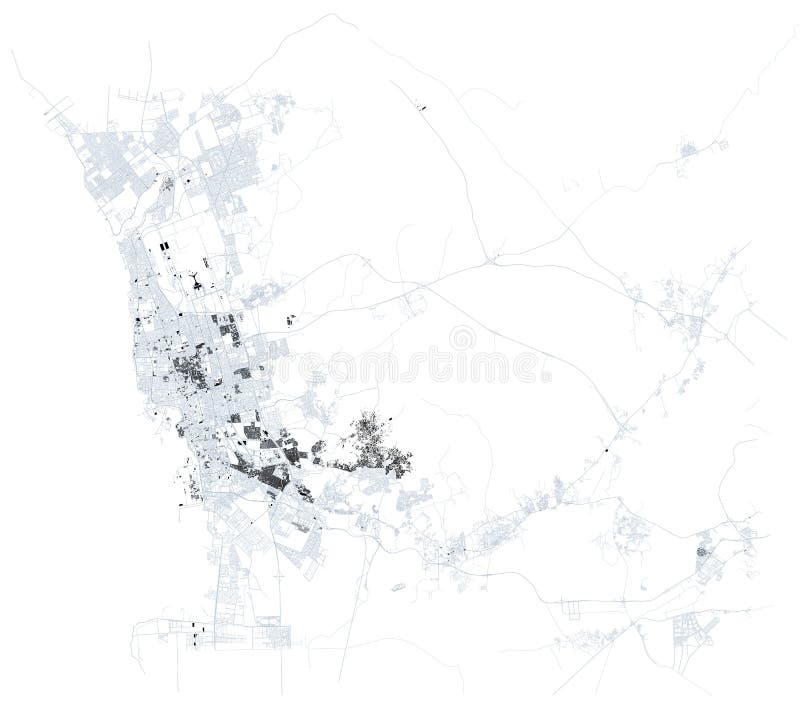 Streets of Jeddah City Map Saudi Arabia Satellite View. Street and ...