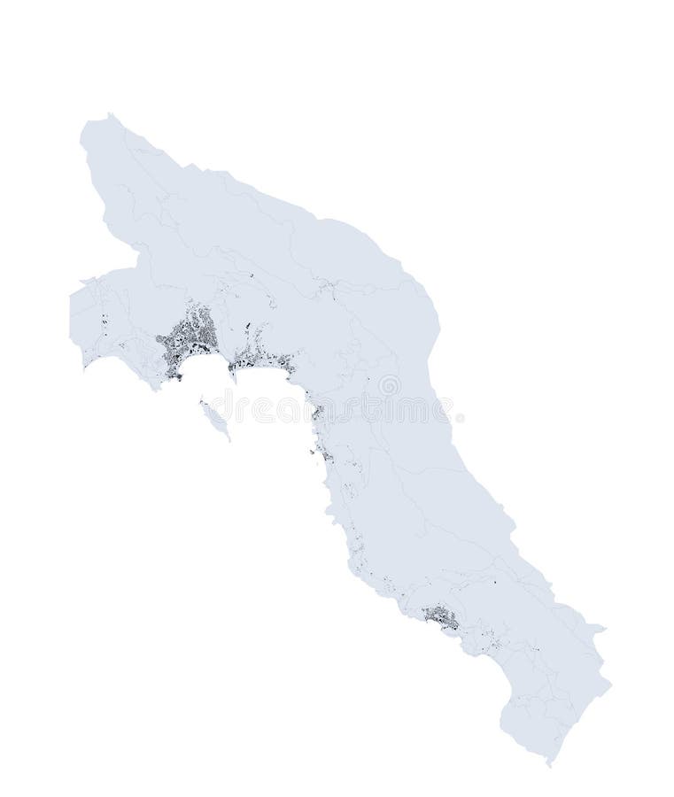 Streets of Budva Municipality City Map. Montenegro Satellite View Stock ...