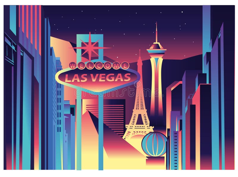 Las Vegas Nevada skyline editorial photo. Illustration of travel ...