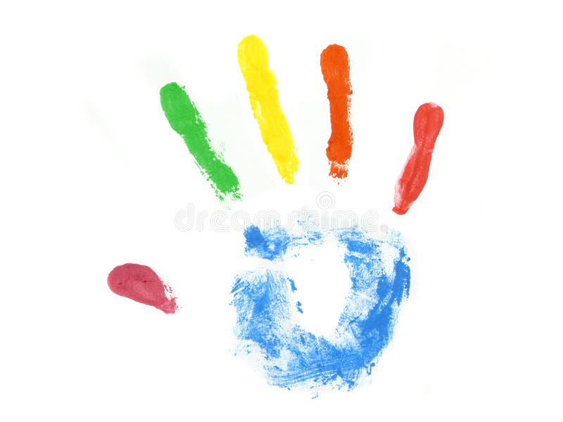 Stampa colorata della mano immagine stock. Immagine di fingerprint ...