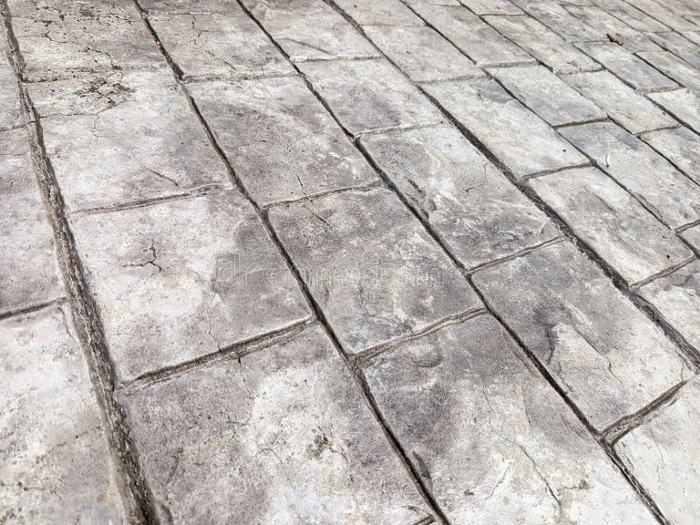 Stamped Concrete Floor Surface with a Rectangular Pattern Resembling ...