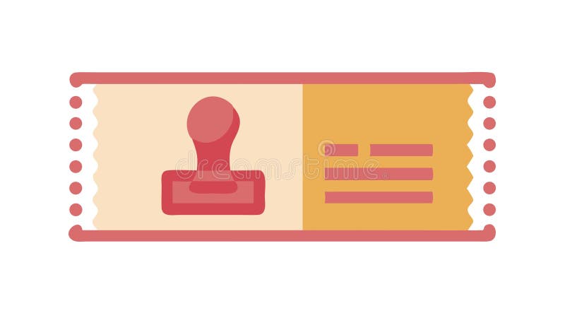 Stamped Ticket Pass Icon Vector Illustration, Vector Design Generative ...