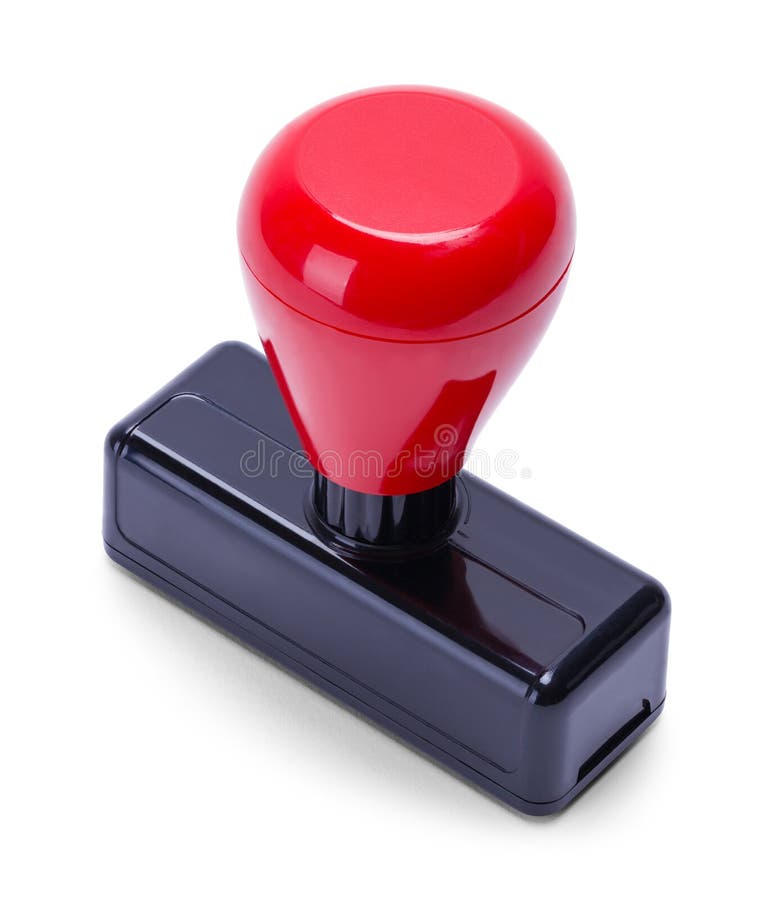 Stamper Red Top View stock photo. Image of paperwork - 100148100