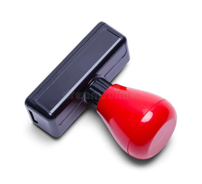 Stamper Red Down stock image. Image of hand, paperwork - 100147199