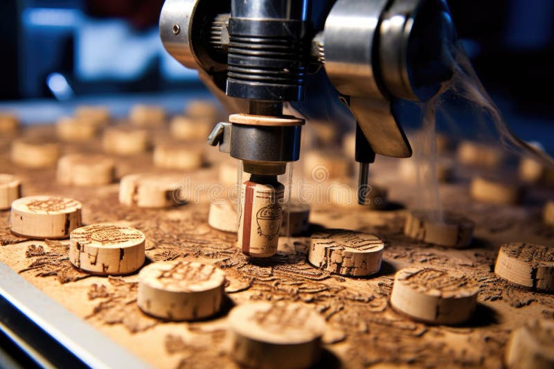 Stamping Machine Imprinting Logos on Corks Stock Illustration ...