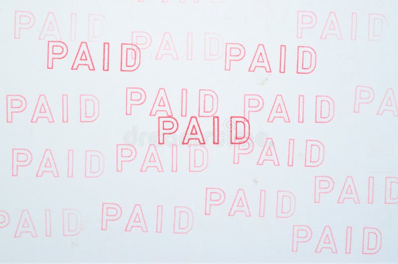Stamping text PAID stock image. Image of office, stamping - 54704213