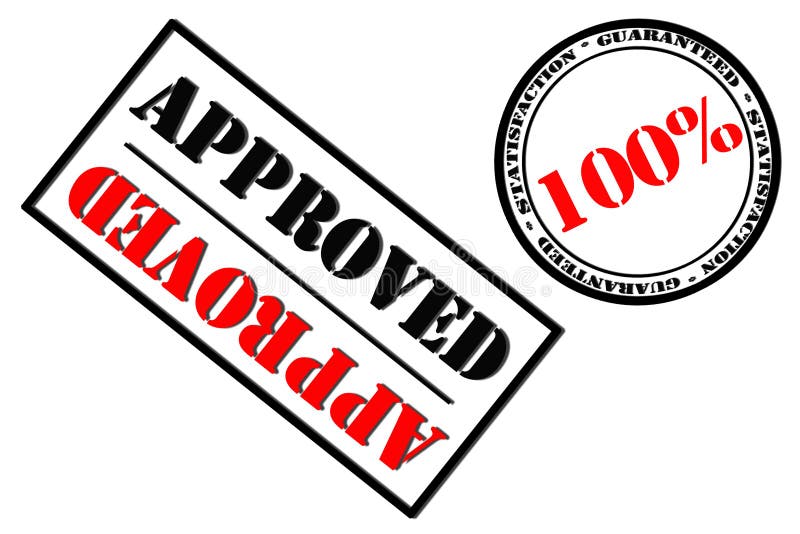 Stamps - 100 Approved stock vector. Illustration of paint - 18415489