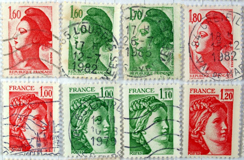 Stamps editorial stock image. Image of europe, french - 7374269