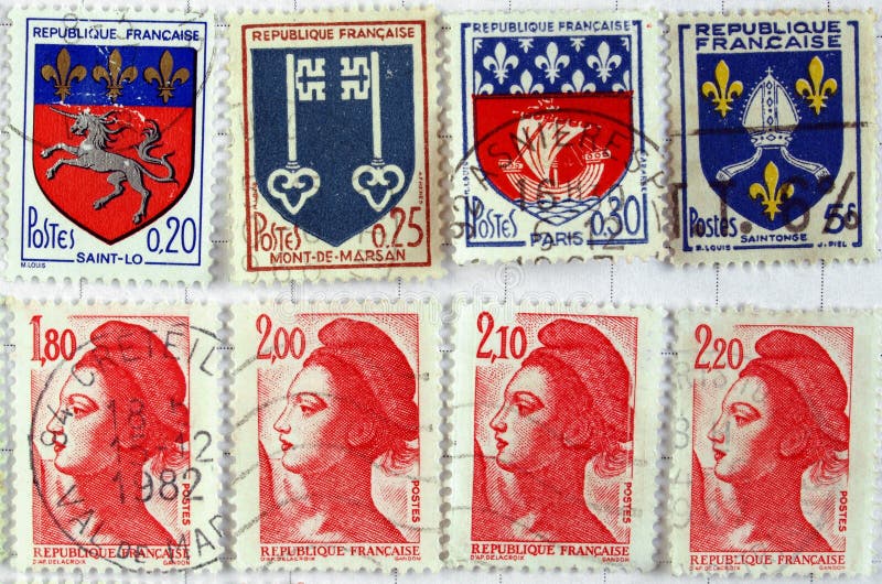 Stamps editorial photography. Image of france, european - 7452362