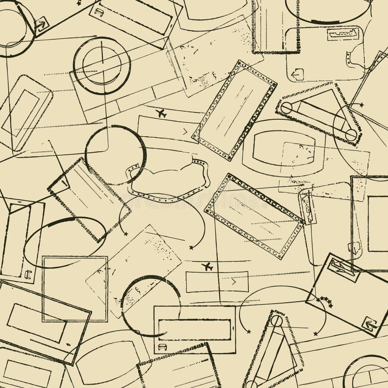 Stamps Background Vintage Color. Vector Illustrati Stock Vector ...