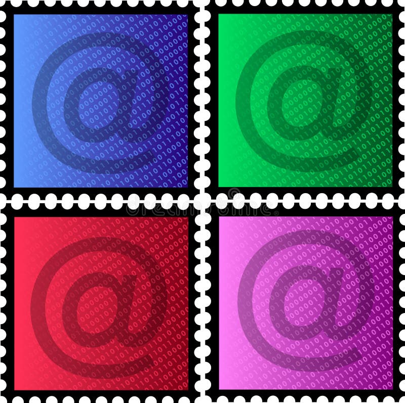 Stamps with Different Colored Borders Stock Vector - Illustration of ...