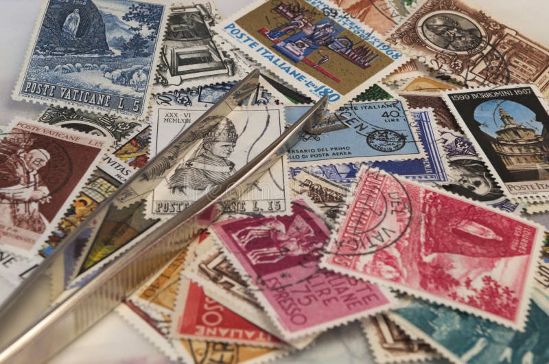 Stamps collection editorial stock photo. Image of gift - 68167323