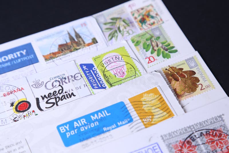 Stamps and envelopes editorial photo. Image of stamp - 13841726