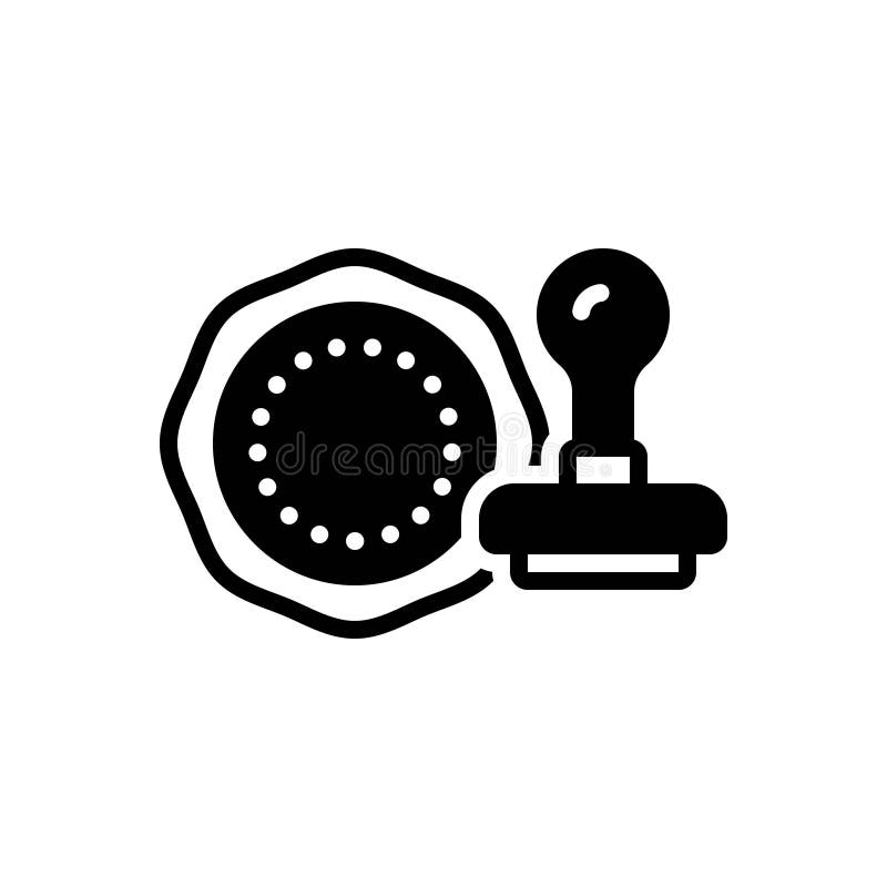 Black Solid Icon for Stamps, Sticker and Approve Stock Vector ...