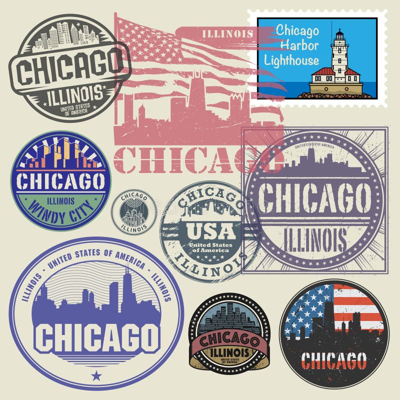 Usa, Illinois, Chicago Architecture Vector City Skyline, Travel ...