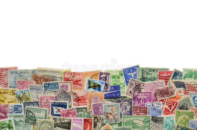 Stamps Mail of the Different Countries Editorial Photo - Image of ...