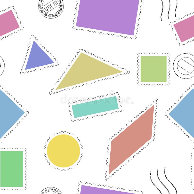 Stamps seamless pattern stock vector. Illustration of canvas - 33276049