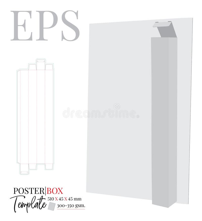 Poster Box Die Cut Template, Vector Stock Vector - Illustration of ...