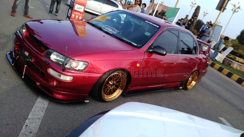 Stance Toyota Corolla editorial stock photo. Image of sedan - 179366078