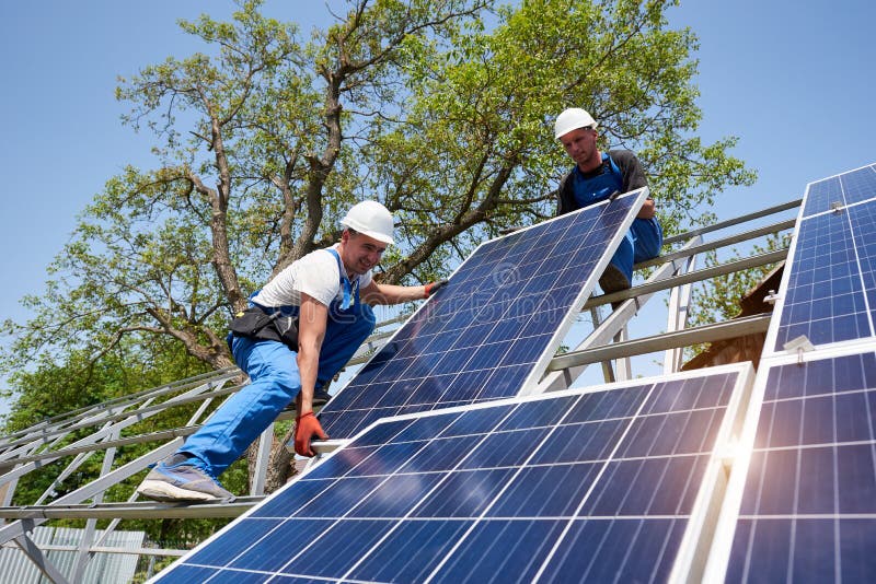 Stand-alone Exterior Solar Panel System Installation, Renewable Green ...