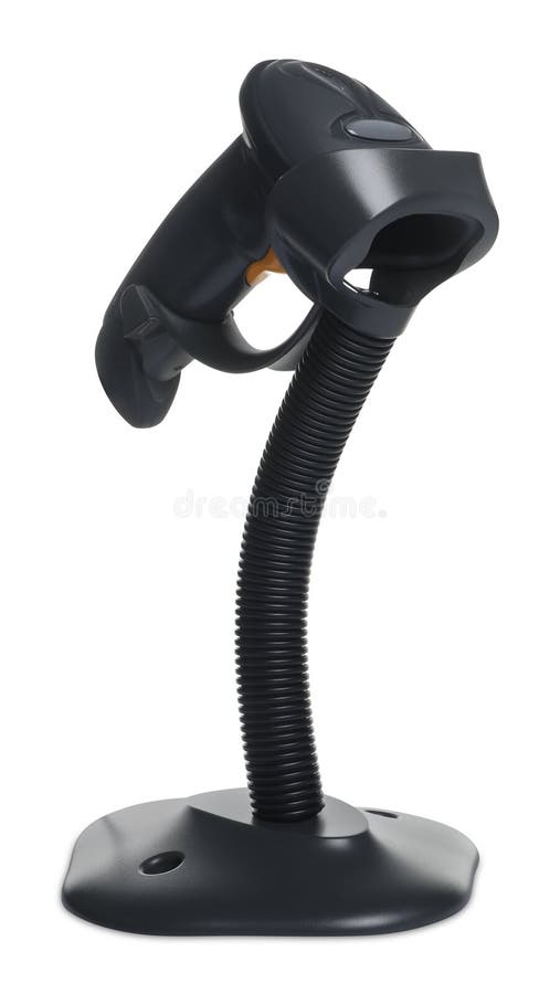 Stand with Barcode Scanner Isolated on White Stock Image - Image of ...