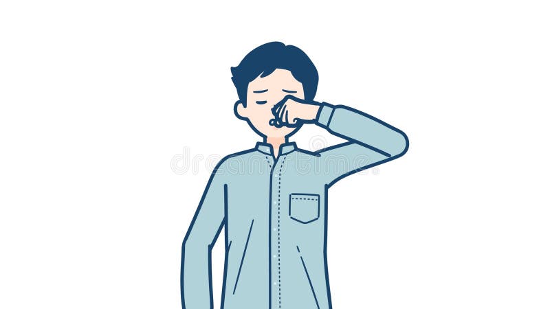 Stand Collar Shirt Man_sad and Crying_with Alpha Channel.mov Stock ...