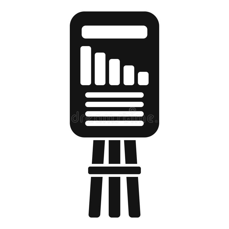 Stand with Flipchart and Business Chart Icon, Simple Style Stock ...