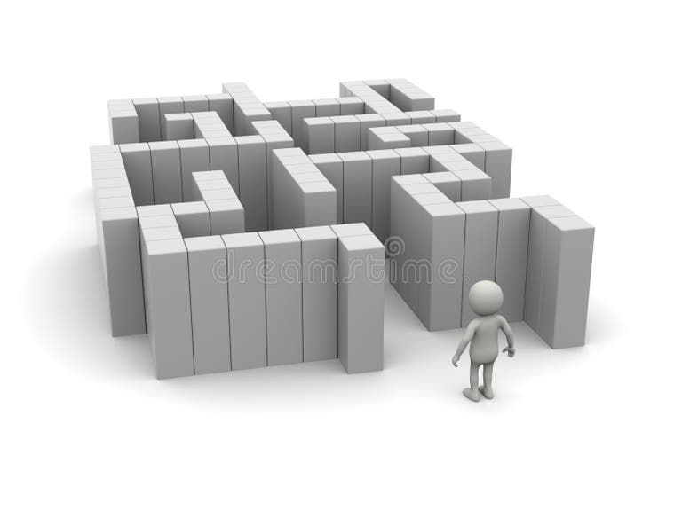 Stand in front of the maze stock illustration. Illustration of ...