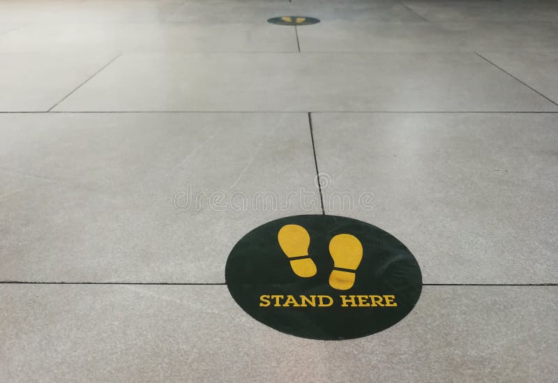 Stand Here Foot Sign or Symbol on the Floor,Top View and 16:9 Style ...